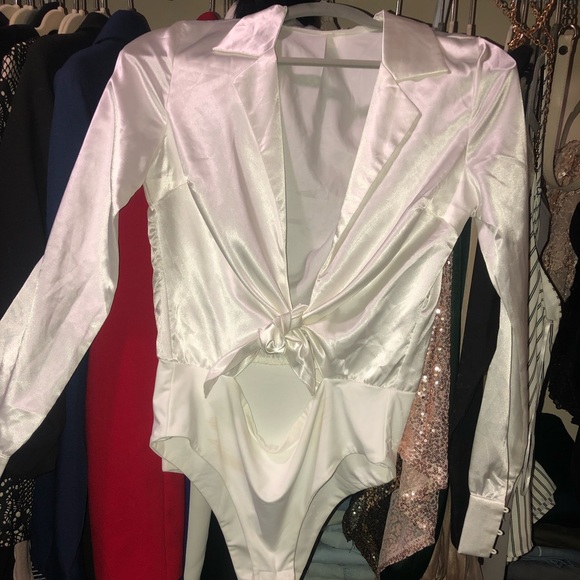 Tops | Satin Bodysuit | Poshmark